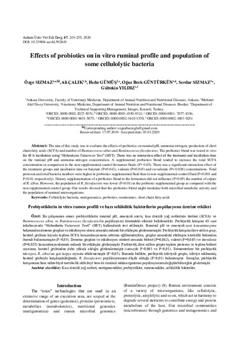 Pdf Effects Of Probiotics On In Vitro Ruminal Profile And Population Of Some Cellulolytic Bacteria
