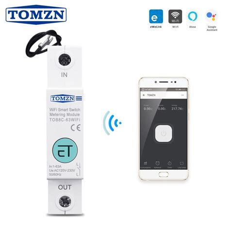 63a Single Phase Ewelink Wifi Smart Switch Energy Meter Kwh Metering Monitoring Circuit Breaker