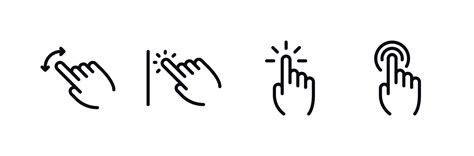 Touchscreen Hand Gestures Icon Set Interactive Mobile Commands 47973513 Vector Art At Vecteezy