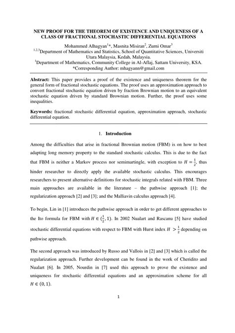 Pdf New Proof For The Theorem Of Existence And Uniqueness Of A Class