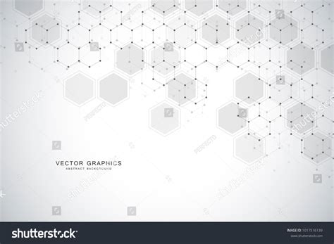 Geometric Abstract Background Hexagons Structure Molecule Stock Vector