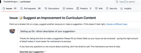 Update GH Issue Template For Reporting Issues With Lessons Issue