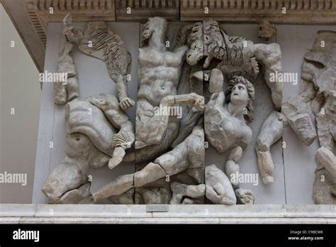 Detail Of The Pergamon Altar Pergamon Museum Berlin Germany Stock
