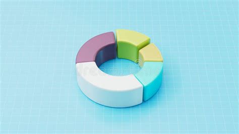 D Donut Pie Chart With Colorful Segments Information Graphic Financial Visualization Stock
