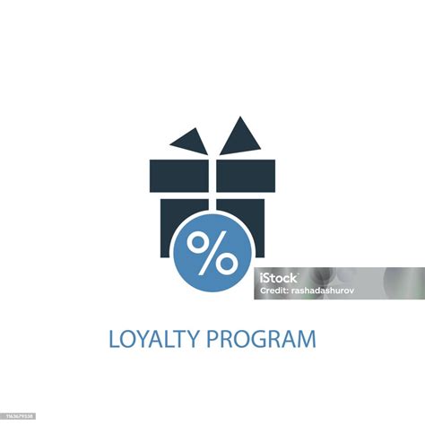 로열티 프로그램 개념 2 컬러 아이콘 간단한 파란색 요소 그림입니다 로열티 프로그램 개념 기호 디자인 웹 및 모바일 Ui Ux에 사용할 수 있습니다 가리키기에 대한 스톡