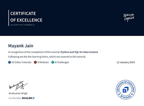 Mayank Jain On Linkedin I Have Completed Python And Sql For Data