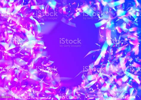 투명한 색조 금속 배너 홀로그램 눈부심 매력적인 예술 핑크 레이저 스파클 밝은 배경 화려한 일러스트레이션을 흐리게 처리하세요 플라잉 호일 바이올렛 투명 틴셀 놀라움에 대한