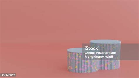 3d 제품은 기하학적 플랫폼이 있는 연단 장면을 표시합니다 3d 실린더 스탠드 연단 상업적 배경 현대적인 미니멀 디자인의