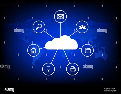 Graphics Diagram Cloud Computing Concept Infrastructure Link Access Data Management Vector
