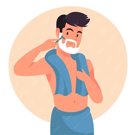 손으로 그린 남자 면도 그림 무료 벡터