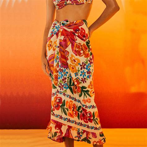 Badu Bg Секси бански костюм от две части и пола с принт на бикини с връзки Дамски ретро бански