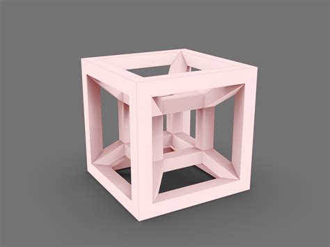 D Model Tesseract Low Poly TurboSquid