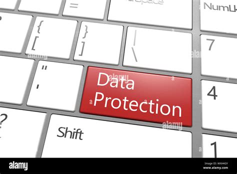 Security Concept Modern Keyboard With A Red Data Protection Key Stock Photo Alamy