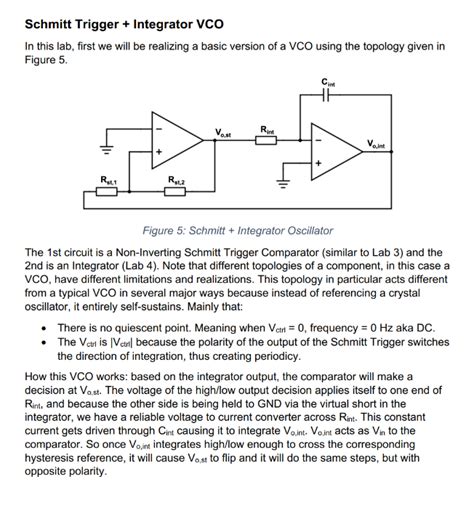 Solved Schmitt Trigger Integrator Vco In This Lab First
