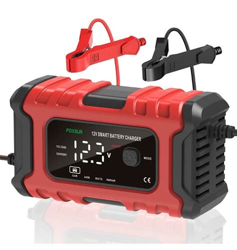 12v 6암페어 자동차 배터리 충전기 자동 지능형 스마트 모터 부트 캠퍼용 165616 티몬
