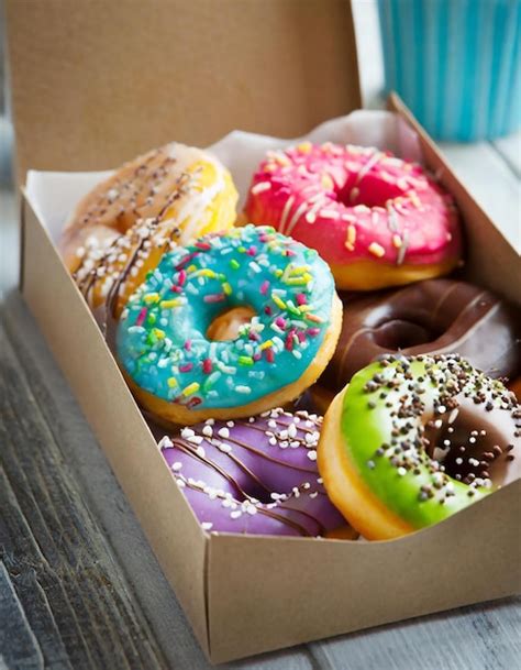 Premium Photo Colorful Donuts In A Box