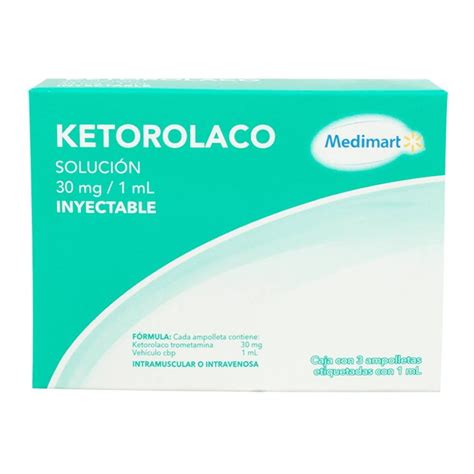 Ketorolaco Medimart 30 Mg 1 Ml Solución Inyectable 3 Ampolletas A