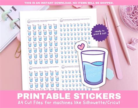 Water Tracker Stickers Hydration And Wellness Reminder Stickers