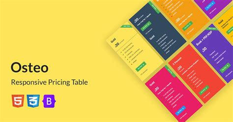 Osteo Responsive Pricing Table Web Templates Envato Elements