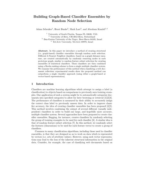 Pdf Building Graph Based Classifier Ensembles By Random Node Selection