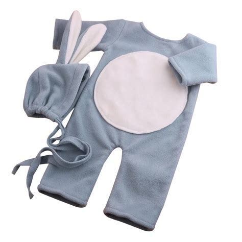 아기 모자 롬퍼 의상 점프 슈트 토끼 모자 키트 유아 신생아 사진 소품 사진 의류 복장 N HB 개 AliExpress