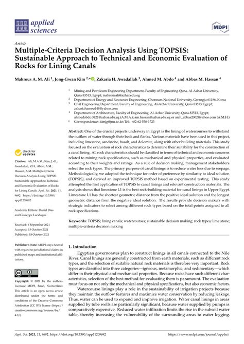 pdf multiple criteria decision analysis using topsis sustainable