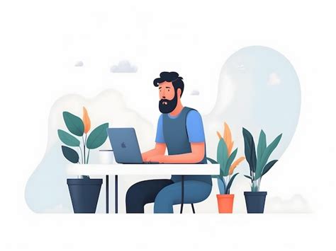Premium Ai Image Vector Illustration Of A Man Computer Programmer
