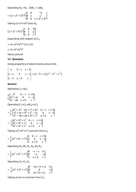 Rs Aggarwal Solutions For 12th Class Maths Chapter 6 Determinants