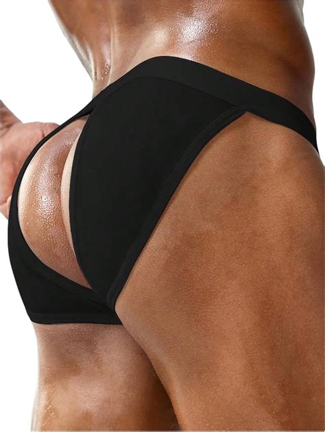 Sweatyrocks Mens Sexy Cut Out Thong Underwear Breathable Low Rise