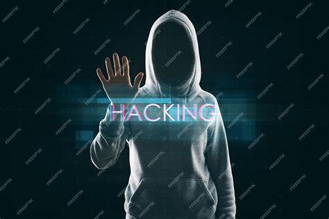 Premium Photo Hacker Using Abstract Creative Digital Text Hologram On Dark Background Hacking