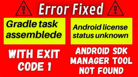 Gradle Task Assembledebug Failed With Exit Code Fix Flutter Android License Status Hindi