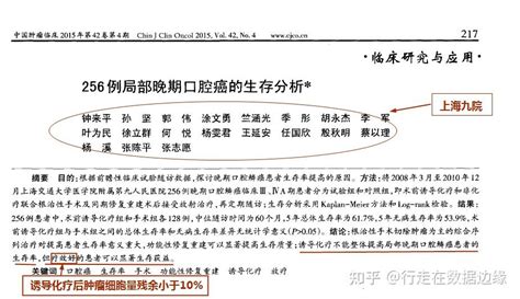 2015 九院256例局部晚期口腔癌的生存分析 知乎