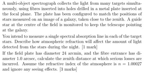 solved a multi object spectrograph collects the light from