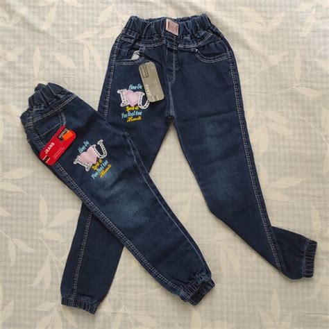 خرید و قیمت شلوار لی دخترانه، کمر و دمپا کش، طرح I Love U، از سایز 55