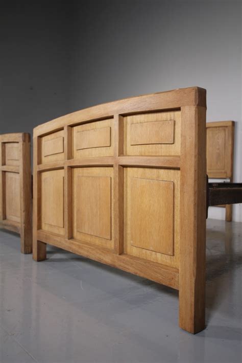 Pair Of 1930s Cotswold School Solid Oak Single Beds