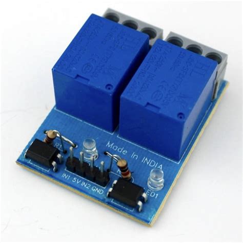 Dual Channel 5V Relay Module Made In India Robozar