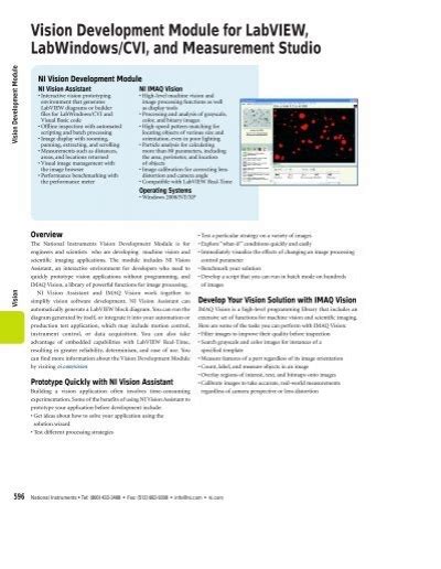 vision development module for labview labwindows cvi and