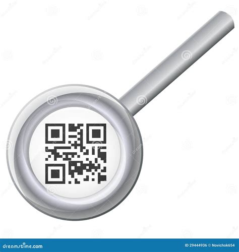qr code under magnifying glass stock vector illustration of