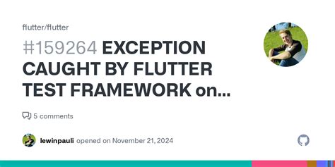 Exception Caught By Flutter Test Framework Only Outputs ═════ In