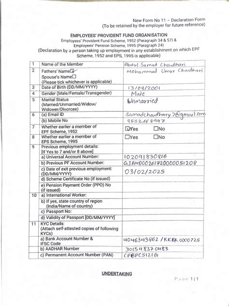 Epfo Declaration Pdf