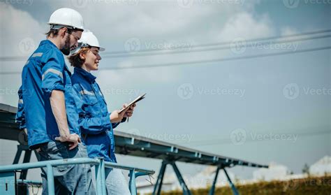 Solar Engineers Visually Examine Panel Arrays On Farm Sites Using
