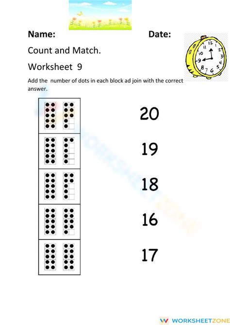 Count And Match Worksheet 9