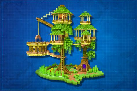 Jungle Treehouse Base 3d Guide And Download Charliecustard Build