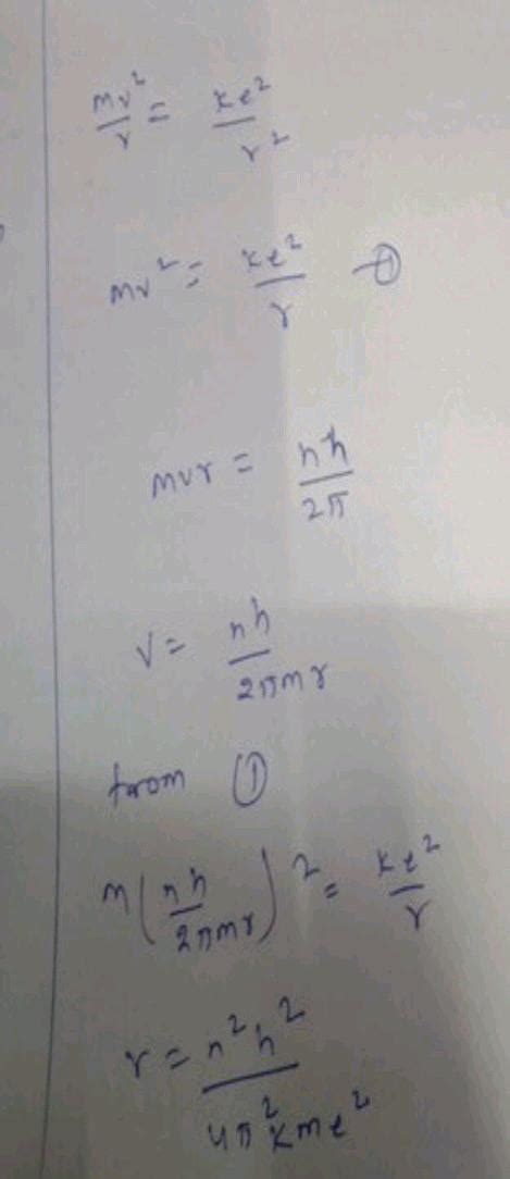 Derivation Of Total Energy Of Electron In Nth Bohr Orbit