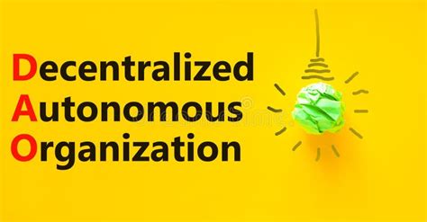 Dao Decentralized Autonomous Organization Symbol Concept Words Dao Decentralized Autonomous