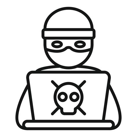 Hacker Working Icon Outline Vector Online Report 20266070 Vector Art At Vecteezy