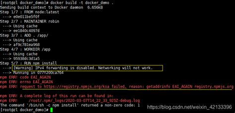 npm err request to koa failed reason