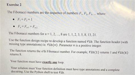 Solved The Fibonacci Numbers Are The Sequence Of Numbers Chegg
