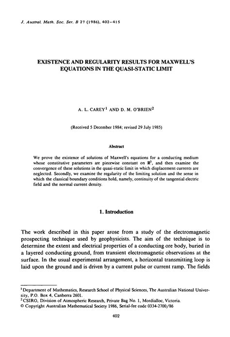 Pdf Existence And Regularity Results For Maxwells Equations In The