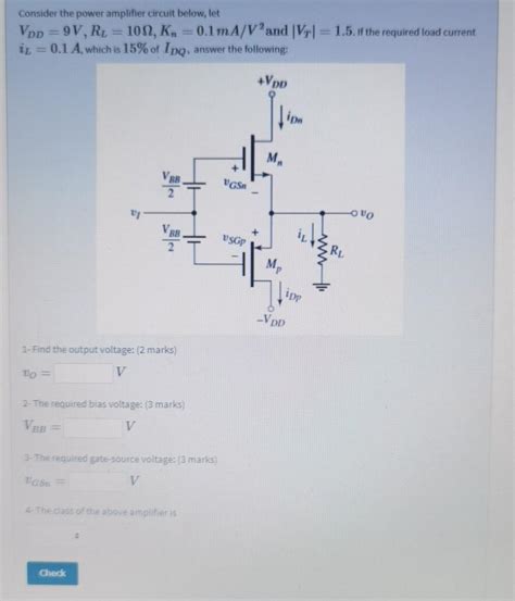solved consider the power amplifier circuit below let vpp